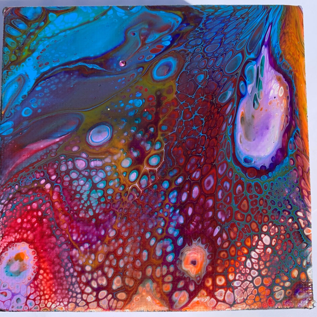 Paint Pour on Canvas. "comet" - Etsy