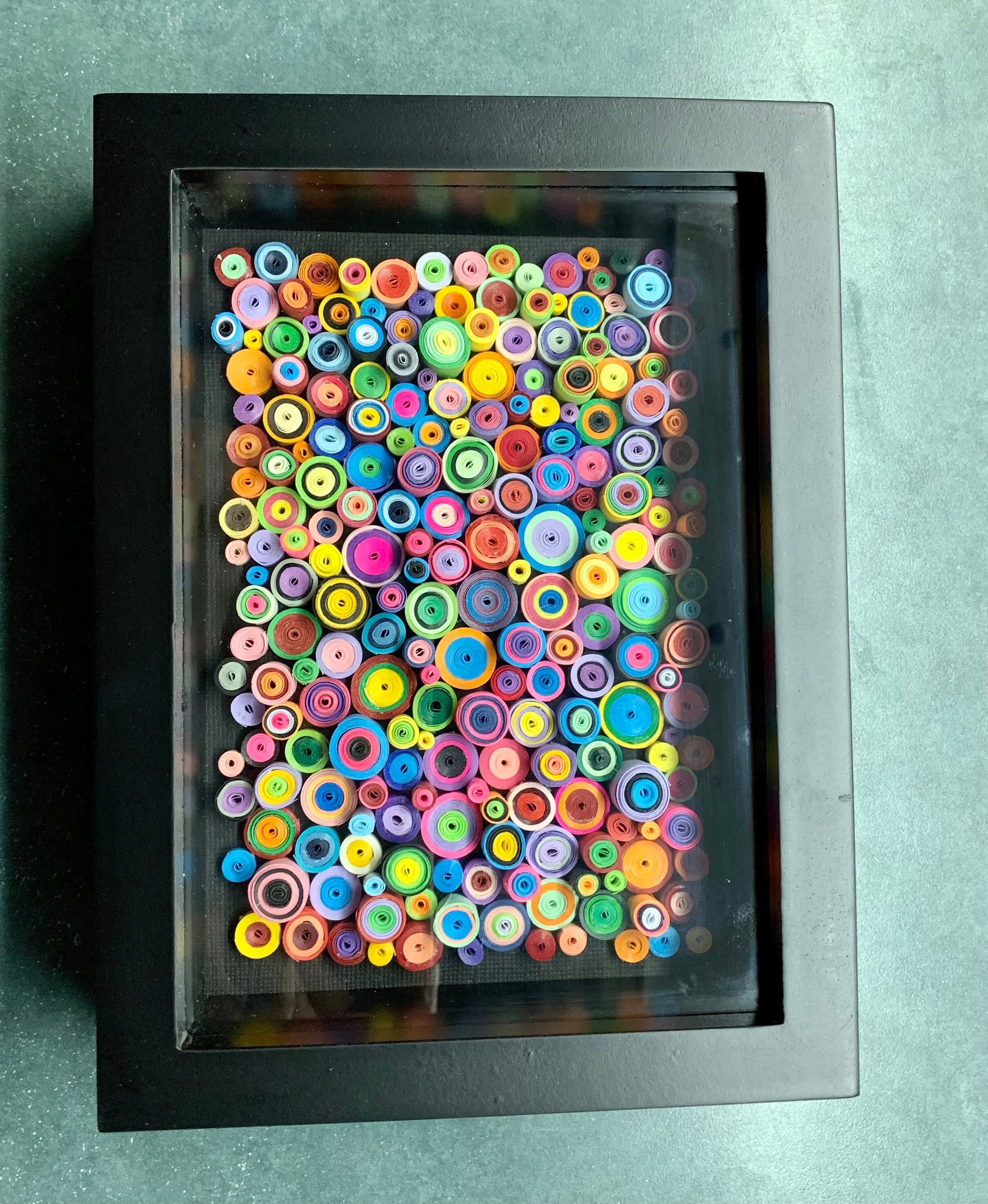Quilled Colorful Art in Shadow Box | Etsy