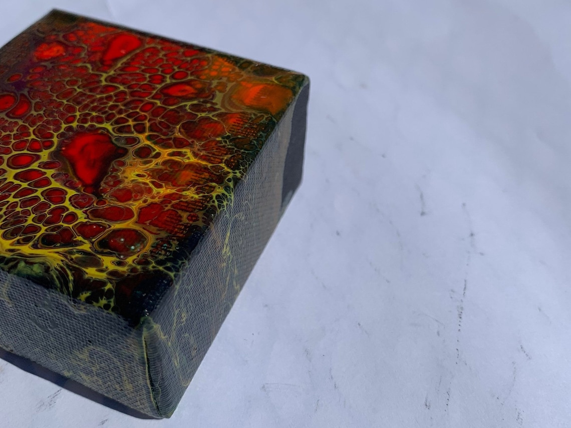 Paint Pour on Canvas. gold Star - Etsy