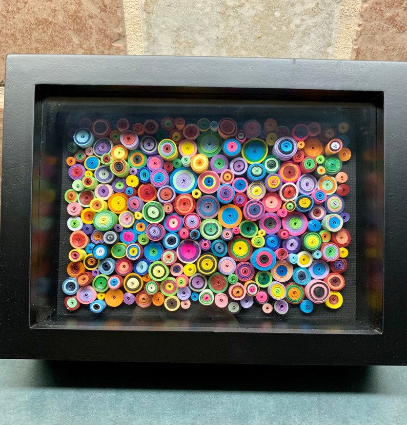 Quilled Colorful Art in Shadow Box - Etsy