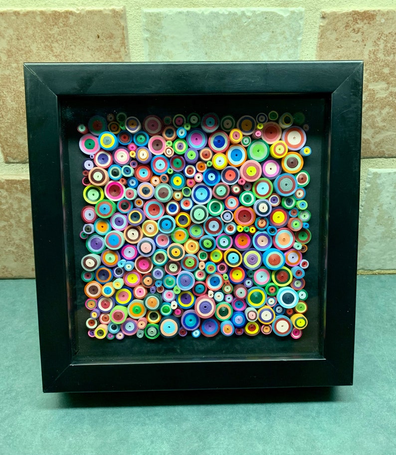 Quilled Colorful Art in Shadow Box - Etsy