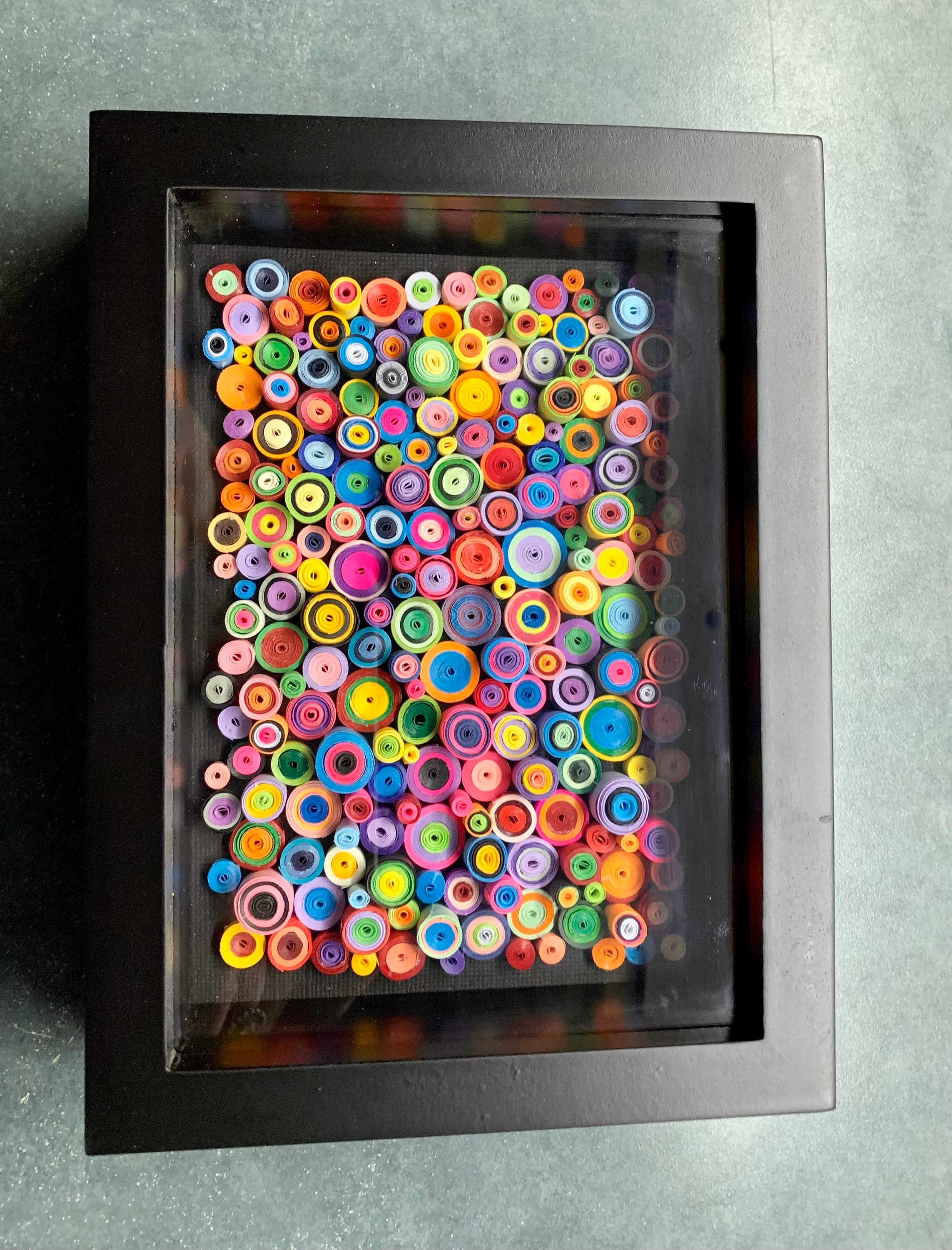 Quilled Colorful Art in Shadow Box | Etsy