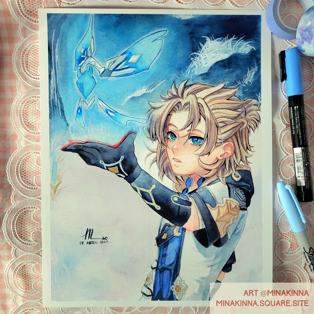 Albedo Art Print • 5x7" Postcards & 8.5x11" Posters | Genshin Impact ...