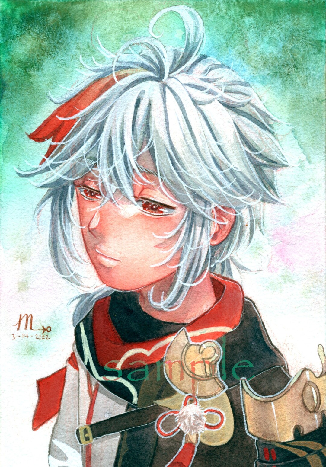 Kaedehara Kazuha Genshin Impact Art Prints Anime Manga Illustration ...