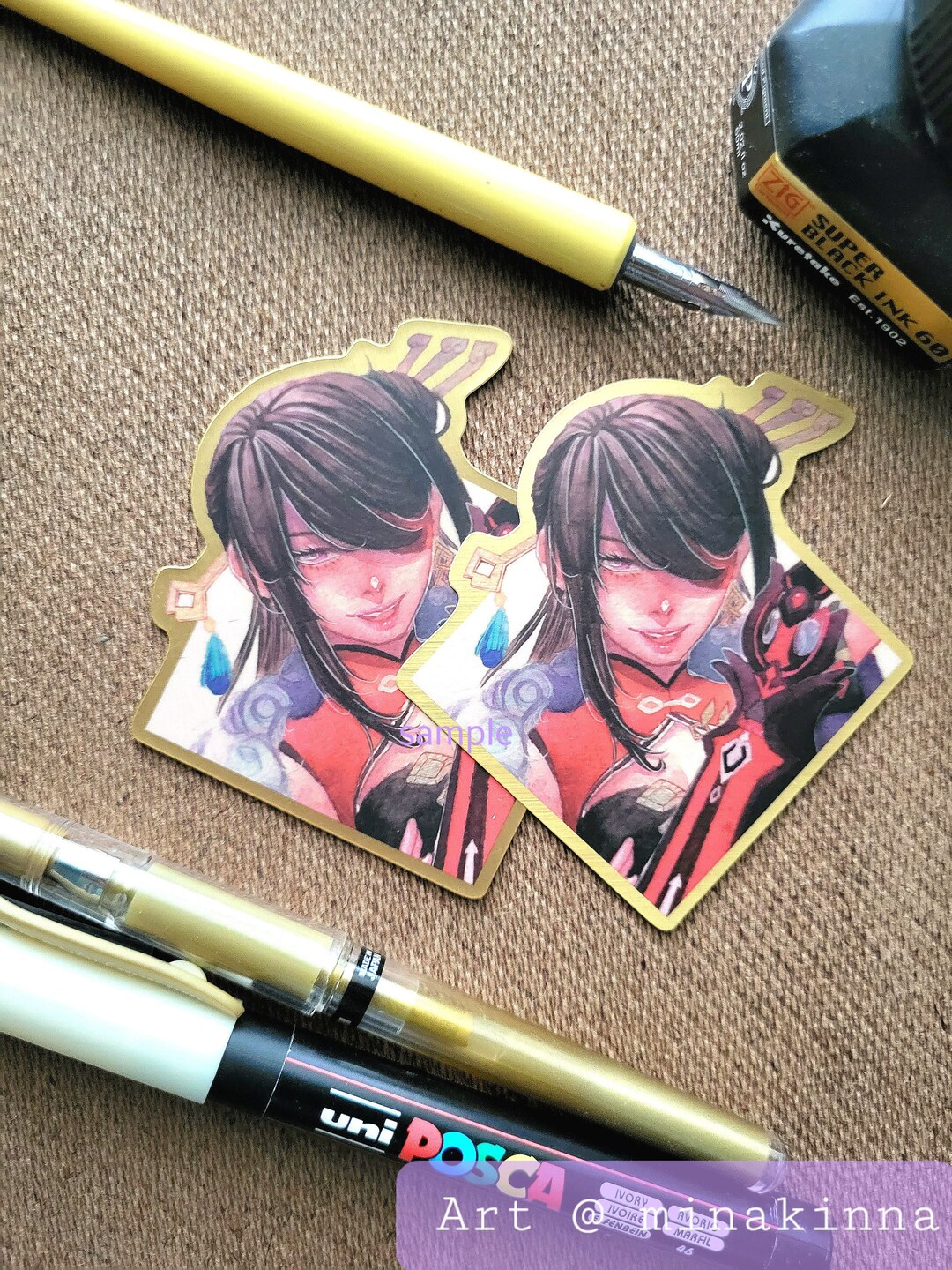 Beidou Genshin Impact Vinyl Stickers metallic Gold Video Game Stickers ...