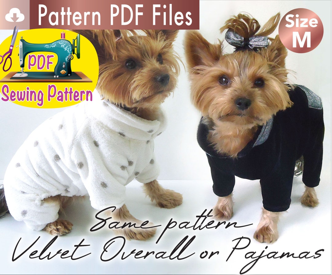 Dog Fleece Pajamas, Dog Overall Pattern, Small Dog Clothes Patterns ...