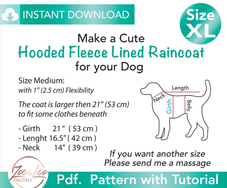 Dog Jacket Sewing Pattern, Fleece Lined Padded Coat (PDF Pattern) - Etsy