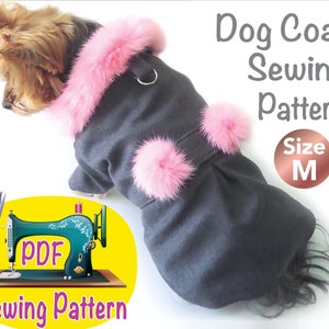 Dog Coat Sewing Pattern, Gray Wool, Pink Trim (PDF Pattern) - Etsy