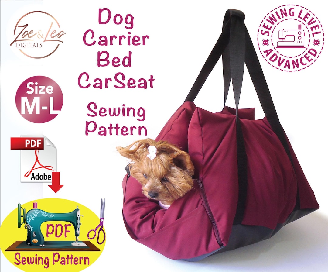Dog Carrier Pattern, Pet Shoulder Carrier, Dog Safe Car Seat, Dog ...