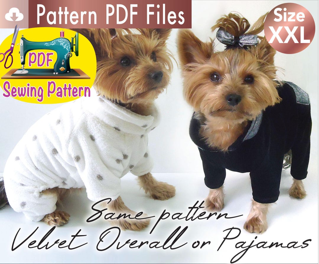 Dog Fleece Pajamas Pattern, Dog Velvet Overall Pattern, Small Dogs ...