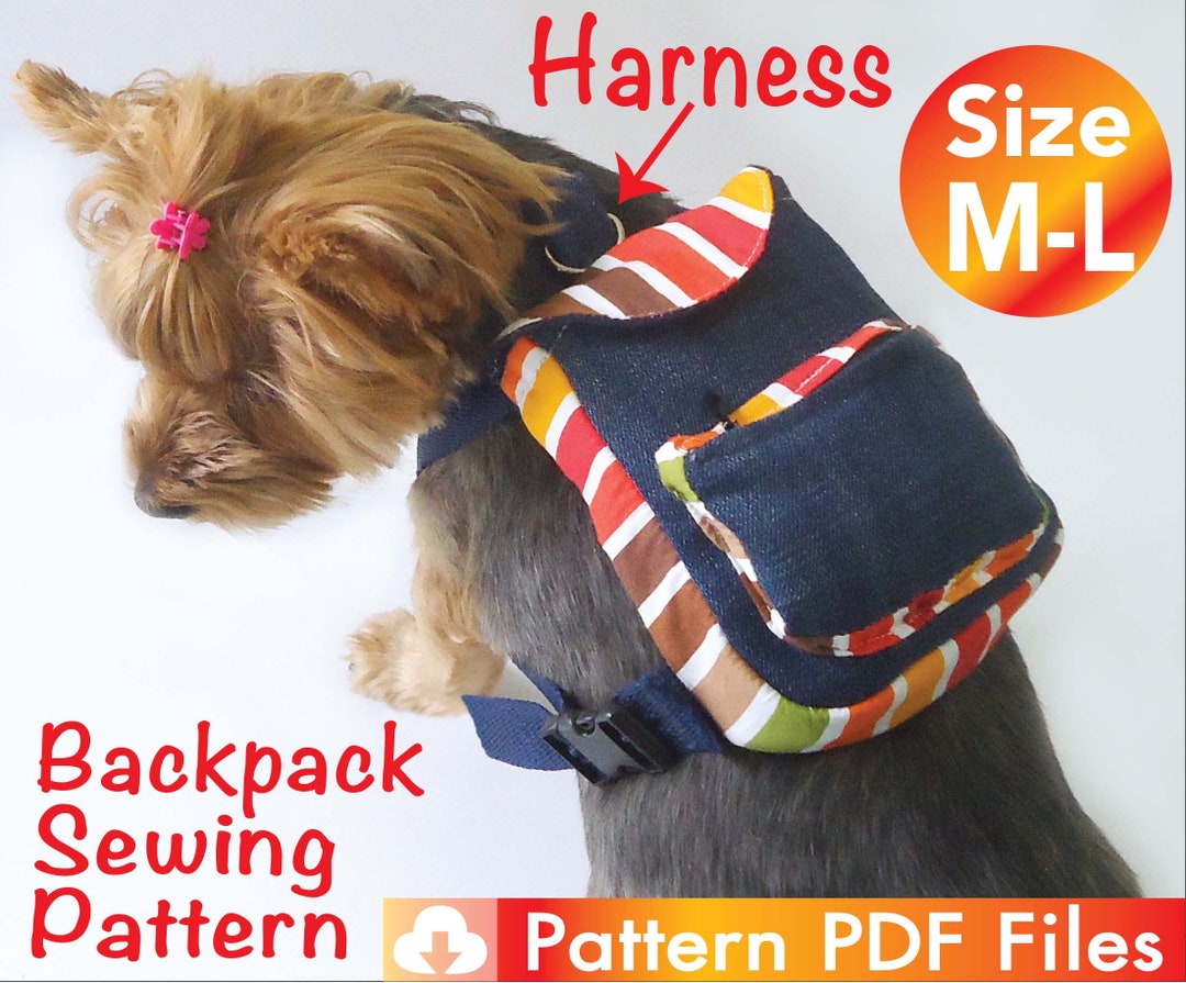 Dog/cat Backpack Harness Sewing Pattern: Size M-L (PDF Pattern) - Etsy