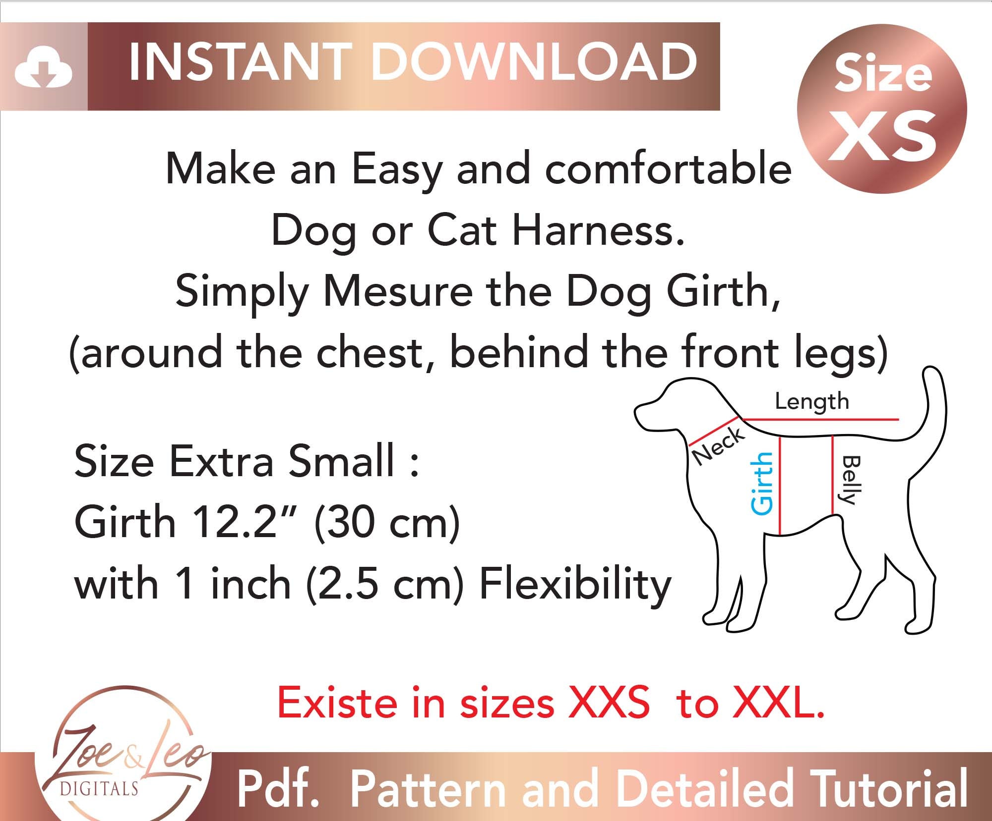 Dog Harness Pattern Dog Clothes Pattern Step in Dog Harness | Etsy