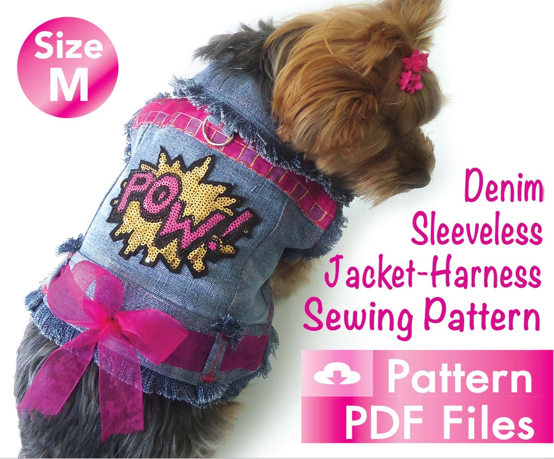 Denim Dog Jacket Harness Pattern: Sleeveless Pet Vest (PDF Pattern) - Etsy