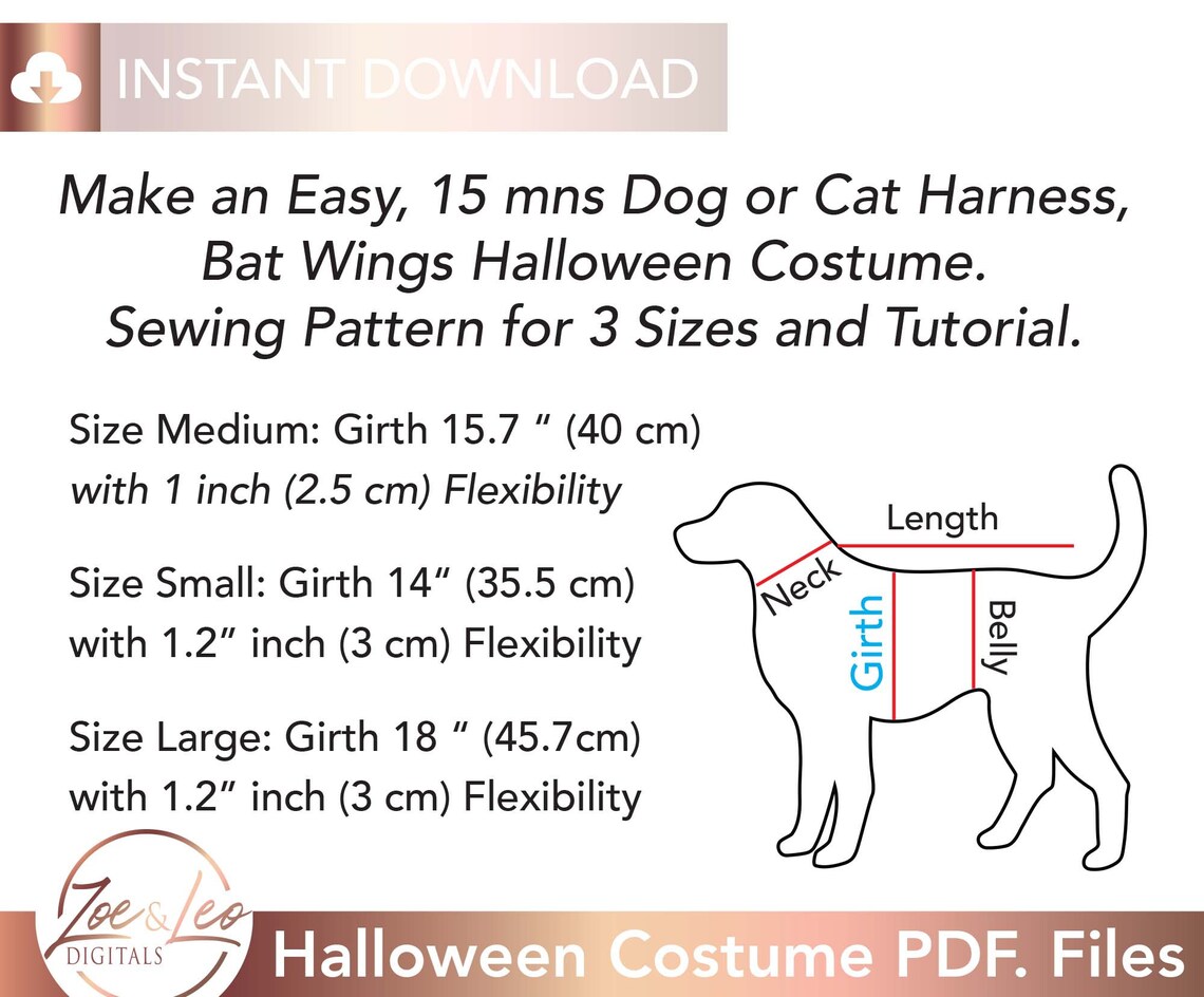 Bat Wings Halloween Costume Sewing Pattern Dog Halloween - Etsy