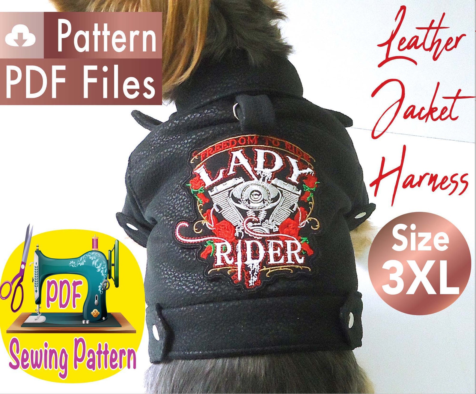 Dog Leather Jacket Pattern Dog Winter Clothes Pattern Dog - Etsy