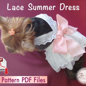 Dog Lace Summer Cotton Dress Pattern, Cat Summer Dress, Cute Pet Summer ...