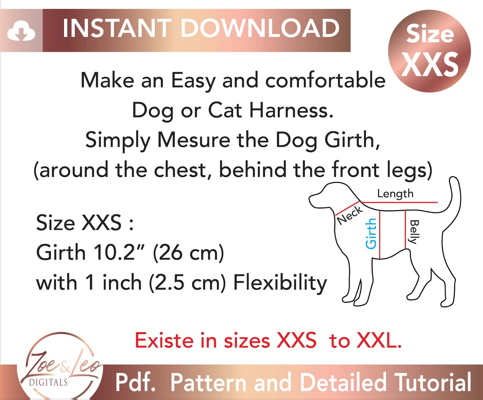 Dog Harness Pattern Dog Clothes Pattern Step in Dog Harness - Etsy Canada