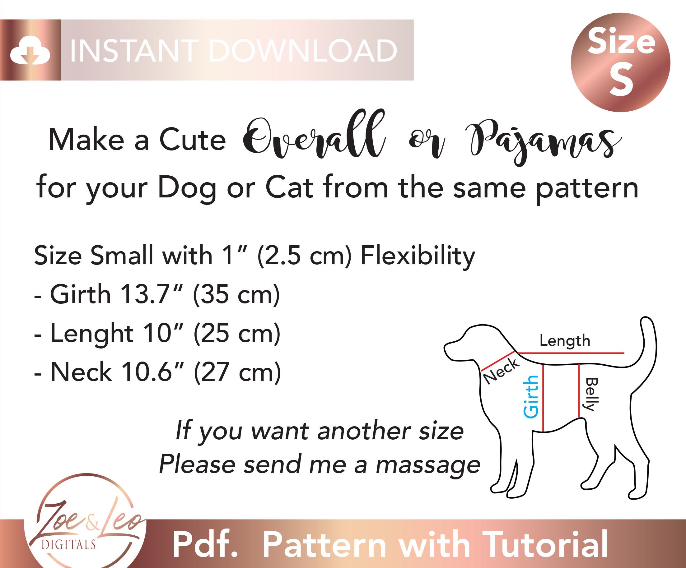 Dog Fleece Pajamas Pattern Dog Velvet Overall Pattern Small - Etsy