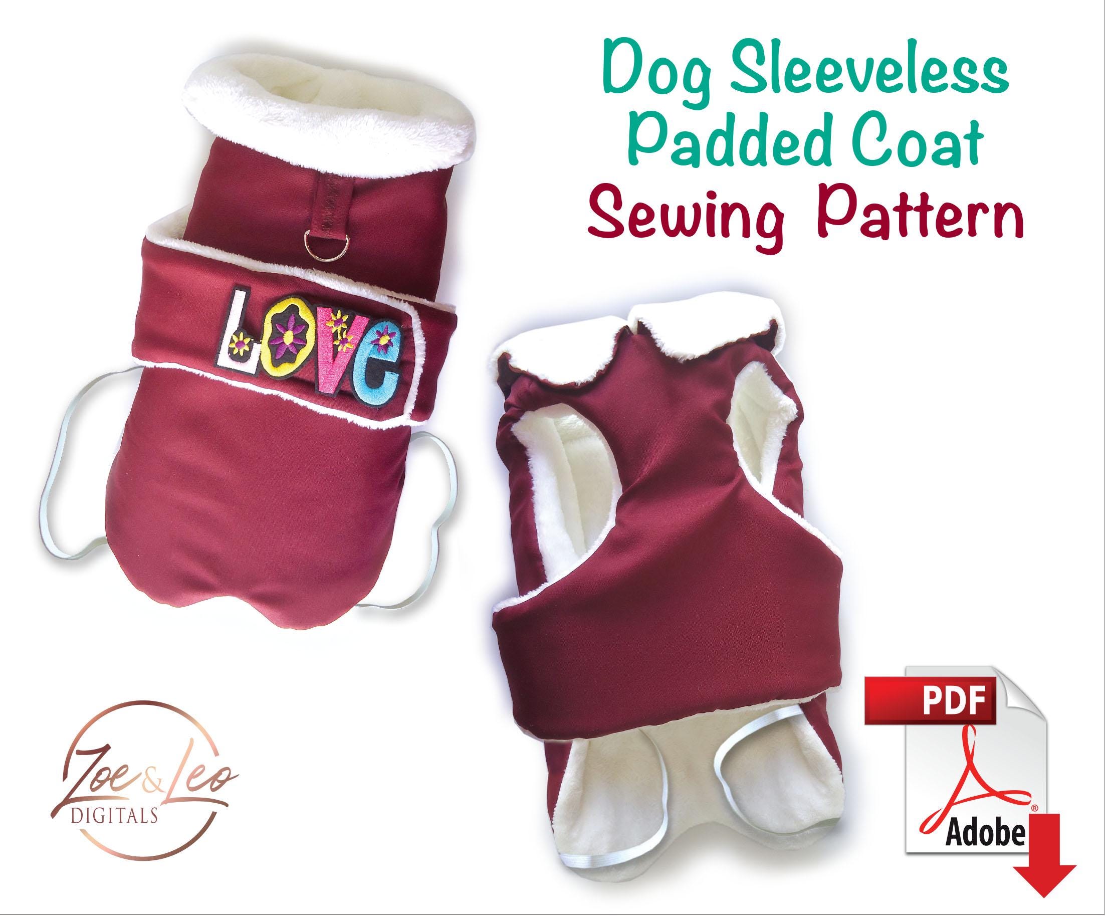 Dog Jacket Sewing Pattern, Fleece Lined Padded Coat (PDF Pattern) - Etsy