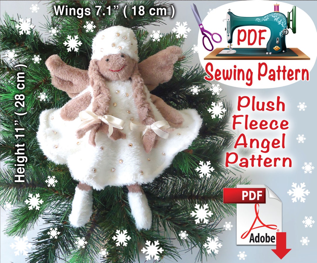 Angel Plush Fleece Christmas Tree Decoration Sewing Pattern, Cute ...