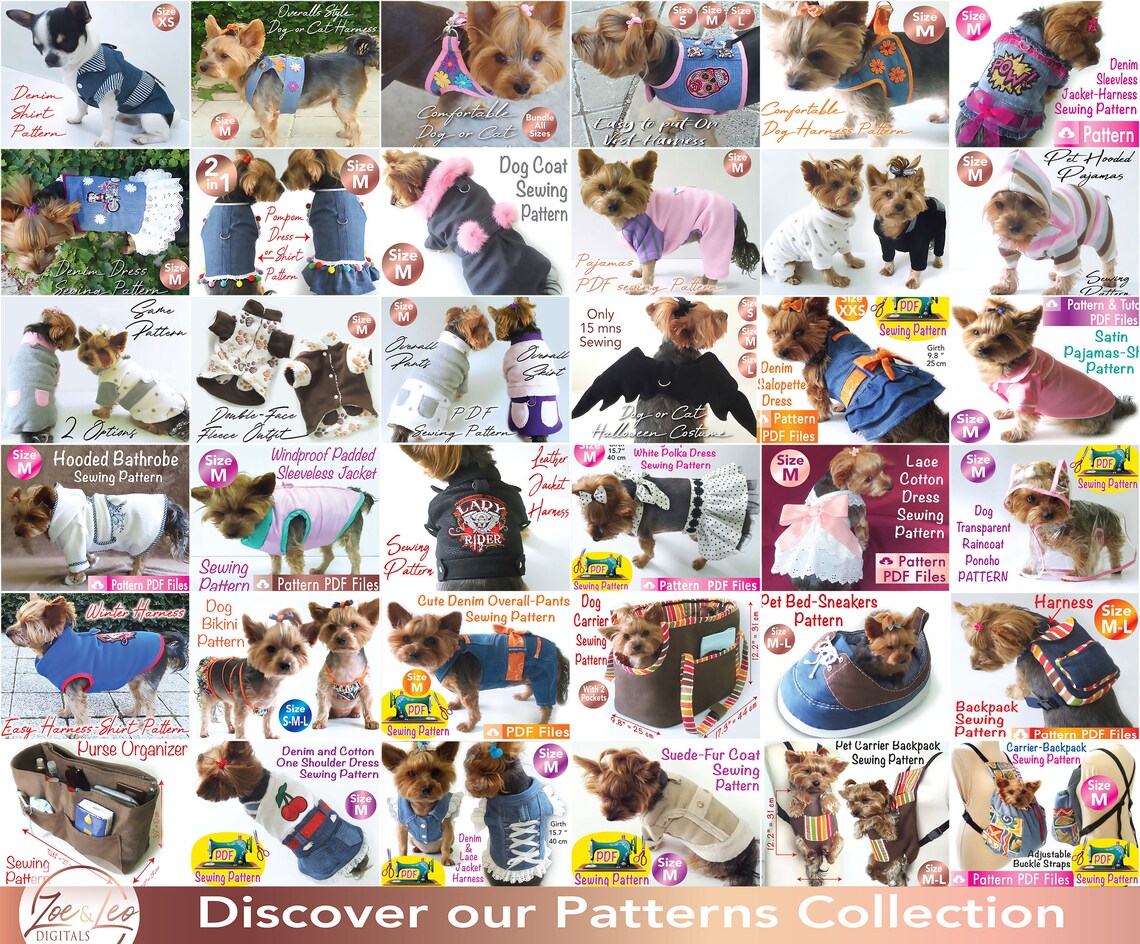 Small Dog Harness Sewing Pattern, Size M (PDF Pattern) - Etsy