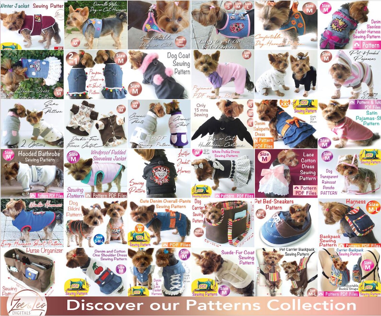 Pet Carrier Sewing Pattern: Tweed Shoulder Bag, Size M (PDF ...
