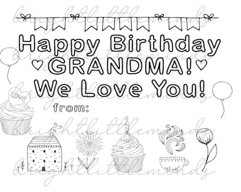 free coloring pages happy birthday grandma