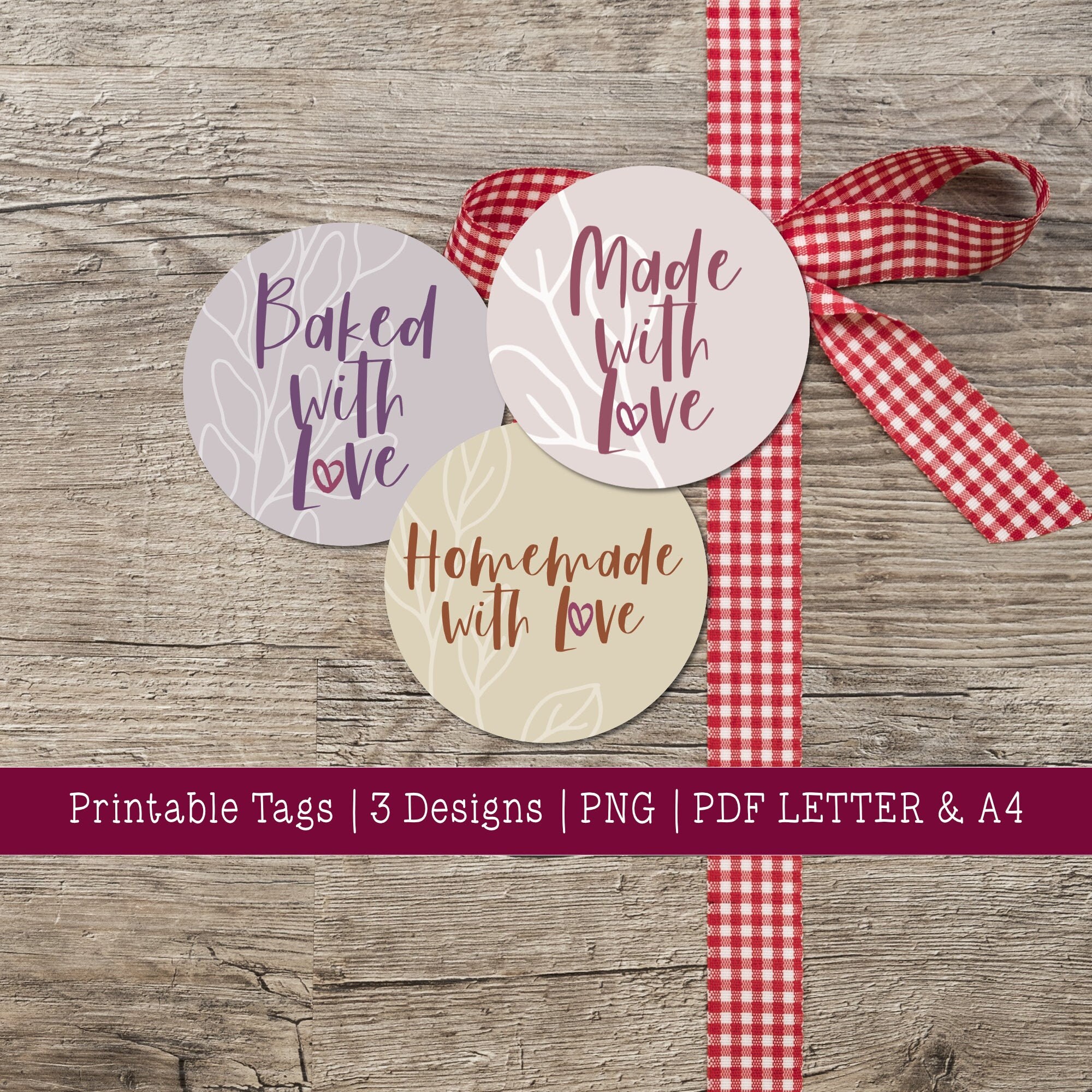 Printable Labels | Baked With Love | Home Made | Pastry Baking Stickers ...