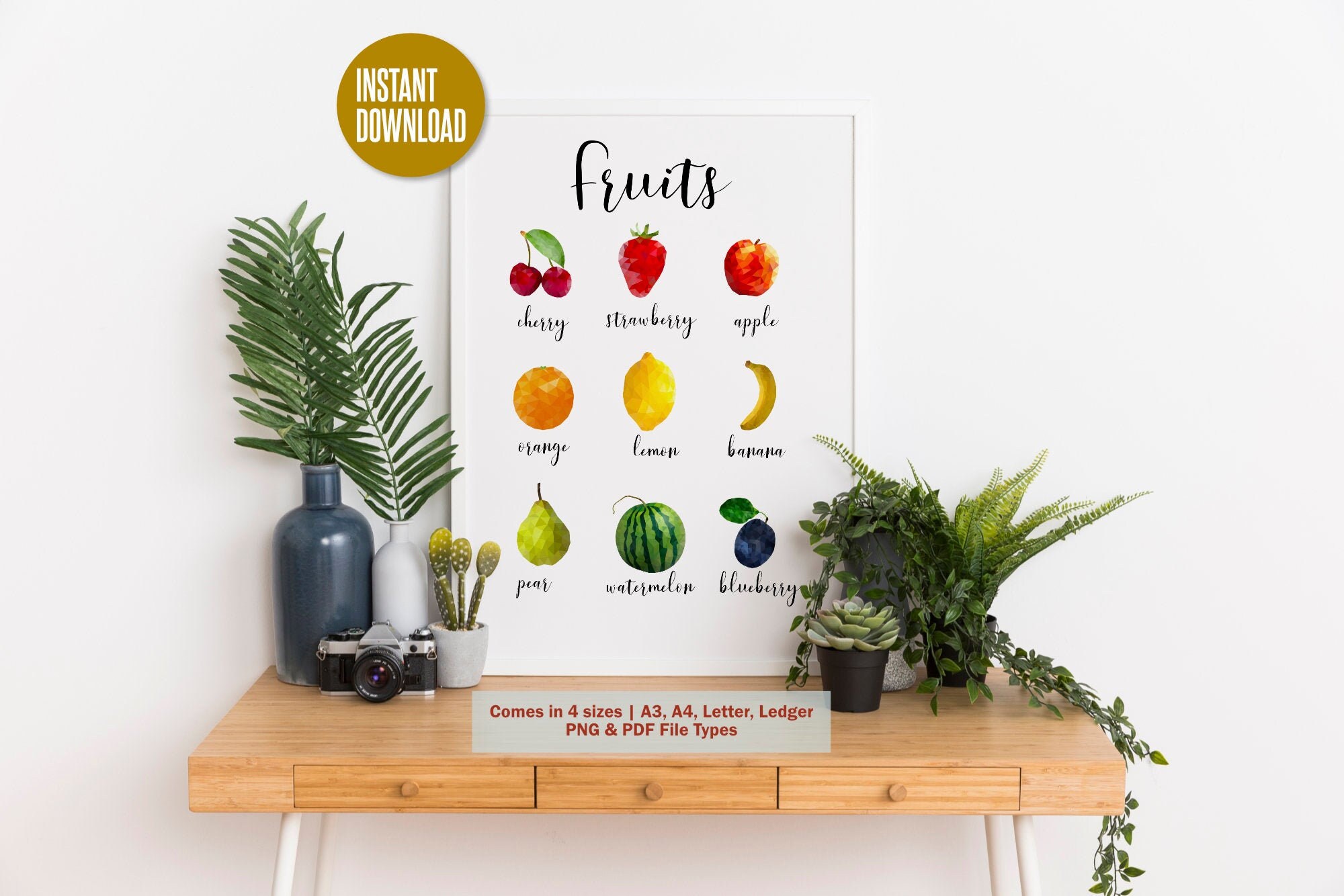 Instant Download | Fruit Art | Educational Material | Kitchen Decor ...