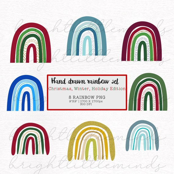Instant Download Rainbow Bundle Christmas Holiday Winter | Etsy