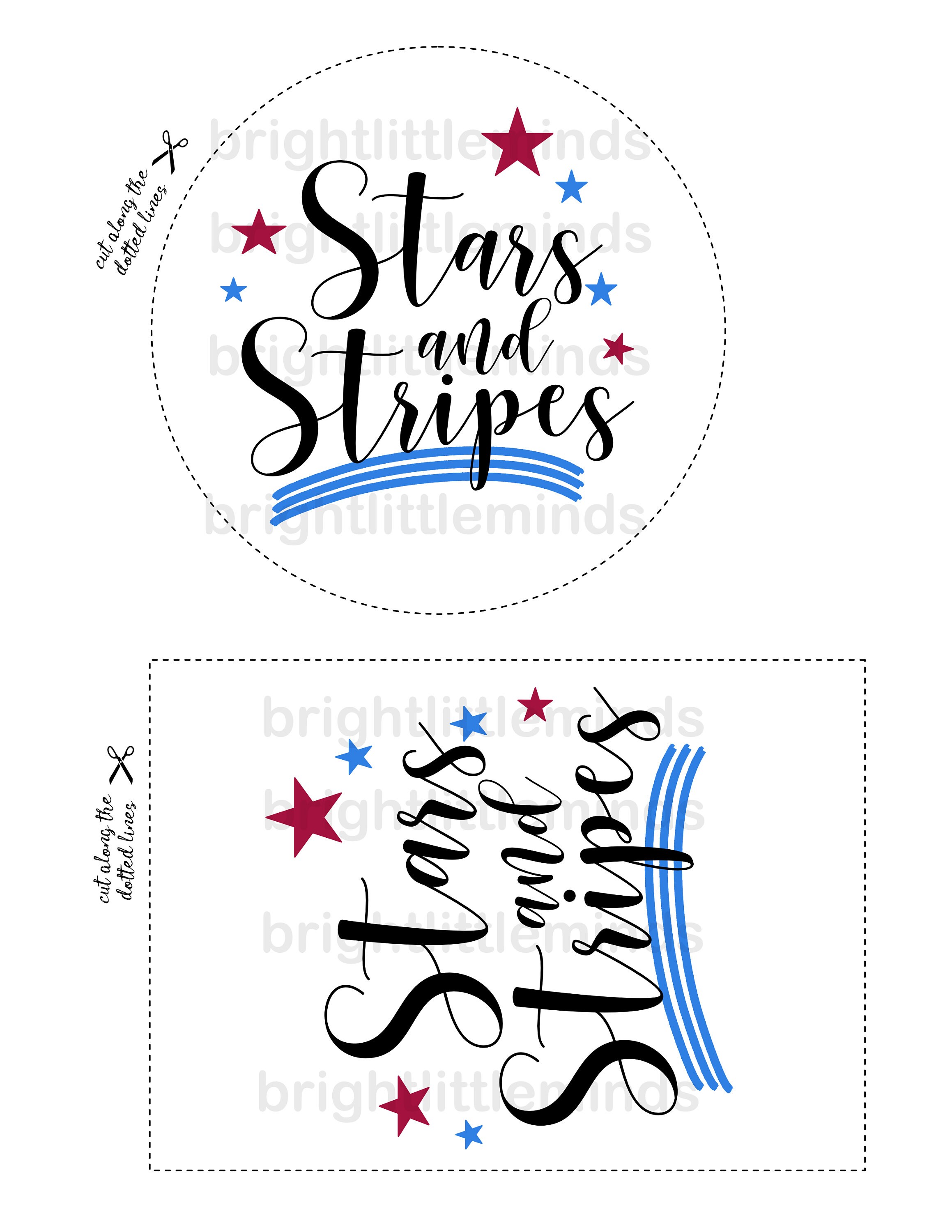Instant Download | Printable | Stars and Stripes Sticker for Tshirt ...