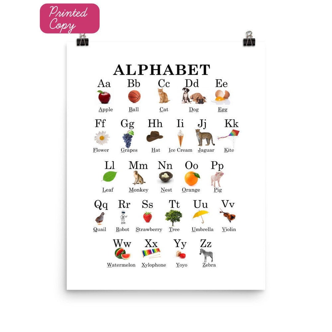 Print | Alphabet Poster Using Actual Examples | Montessori - Etsy Canada