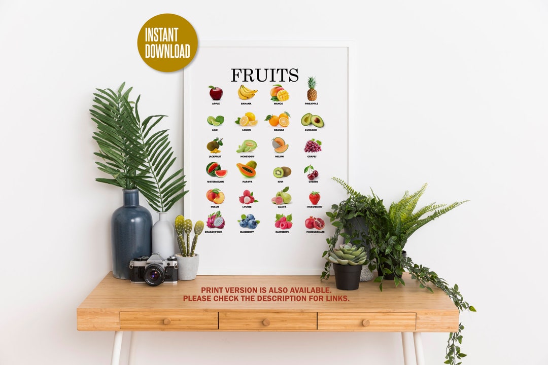 Instant Download | Printable Fruits Educational Poster | Montessori ...