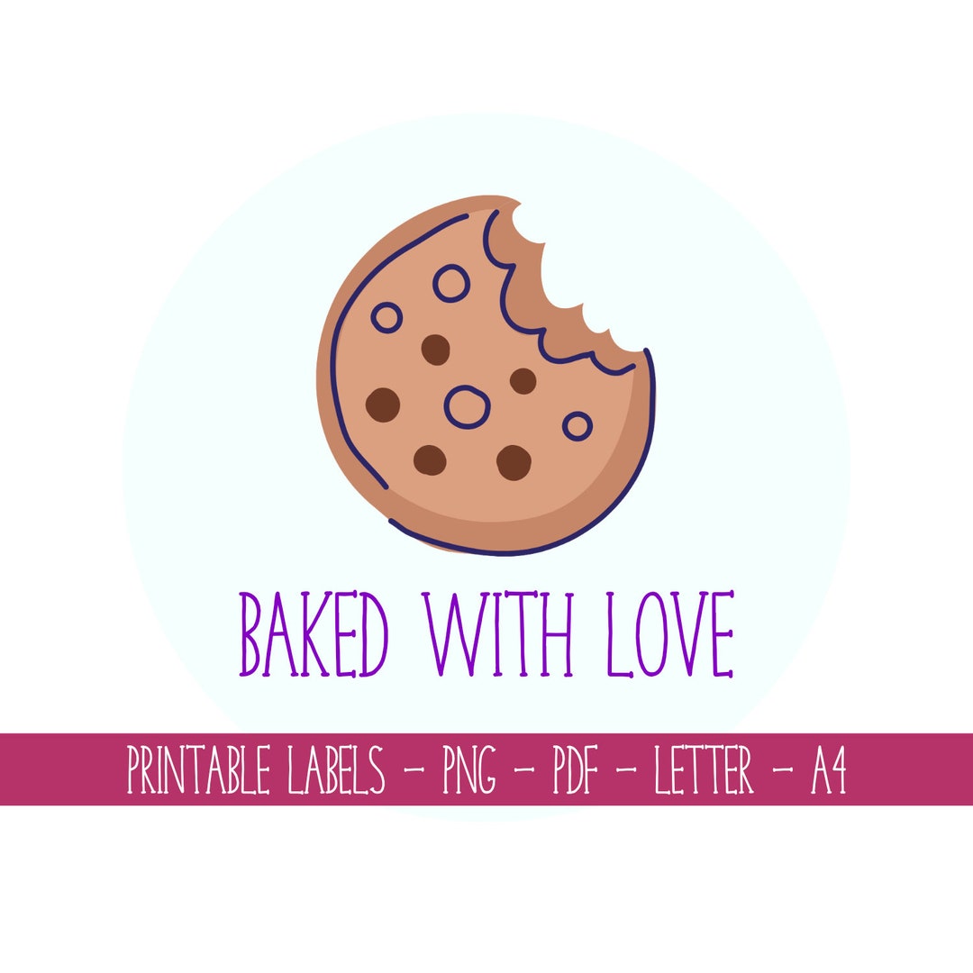 Instant Download | Printable Labels | Baked With Love | Pastry Baking ...