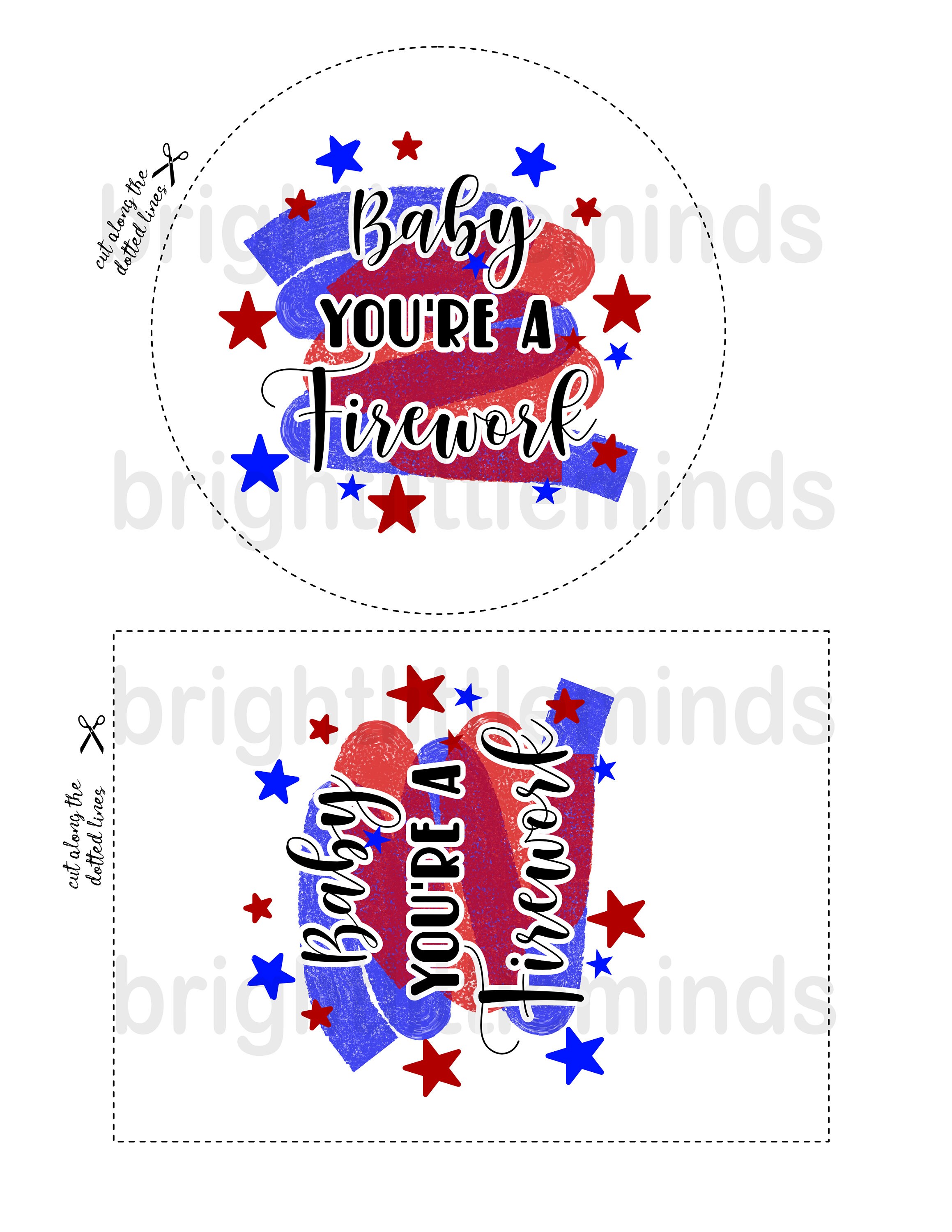Instant Download | Printable | Baby You're a Firework Sticker for Baby ...