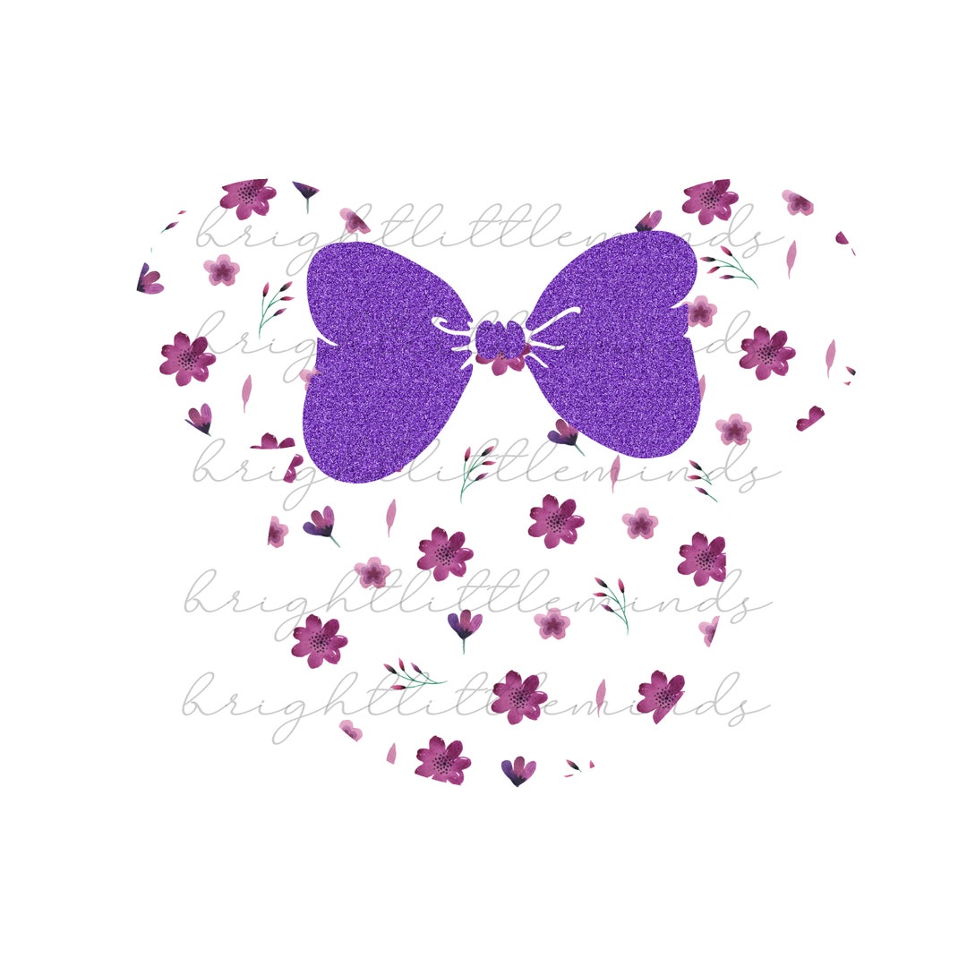 Instant Download | Purple Floral Minnie Inspired | Mouse Ears | Hand ...