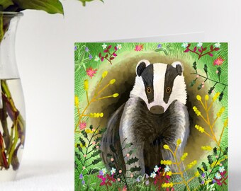 Badger With Rose Anniversary Card - Etsy