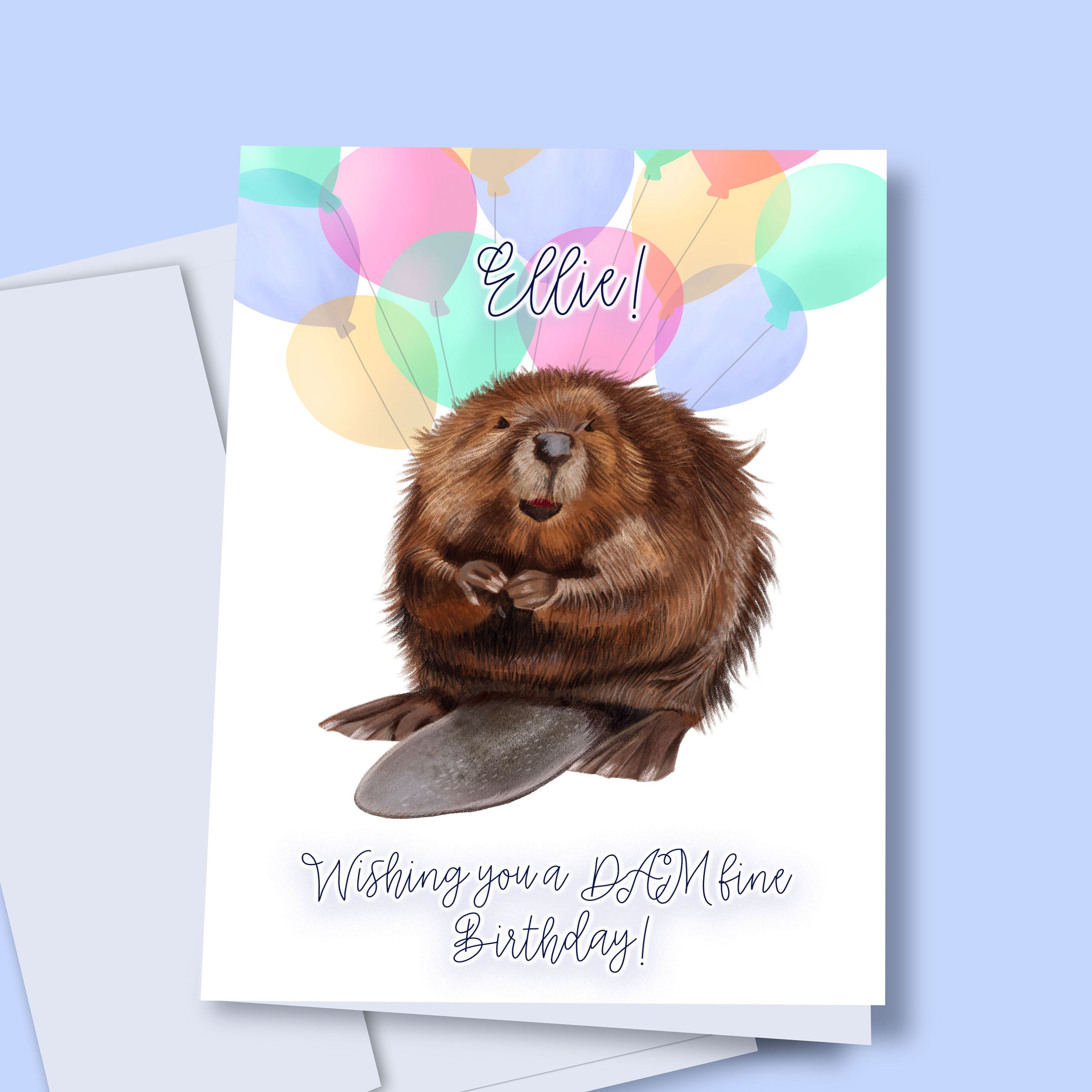 Beaver Birthday Card, Personalised Birthday Card, Custom Birthday ...