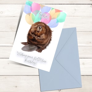Beaver Birthday Card, Personalised Birthday Card, Custom Birthday ...