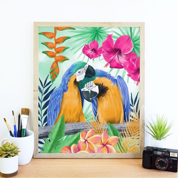 Parrot Art Print Parrot Wall Art Parrot Illustration - Etsy