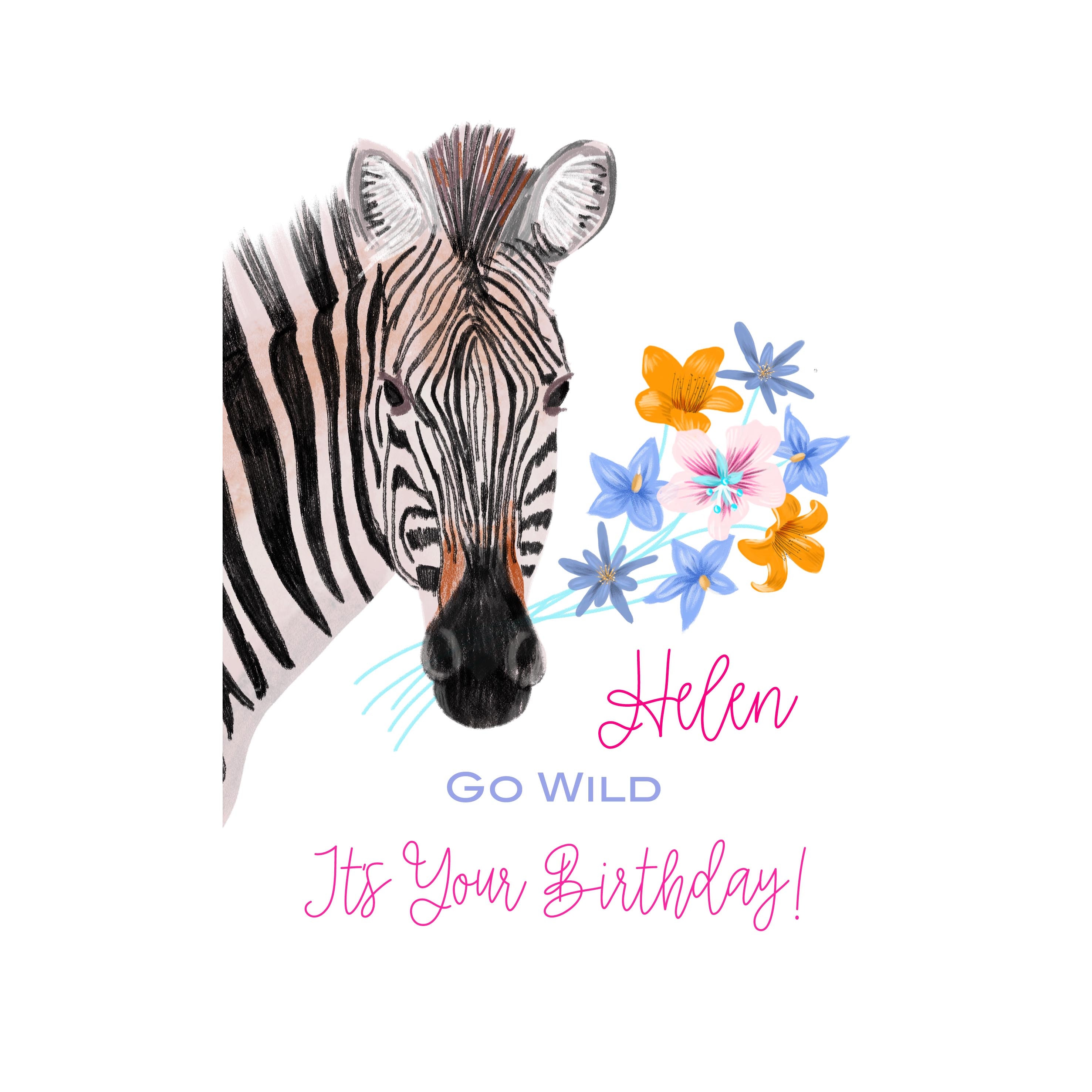Zebra Birthday Cards