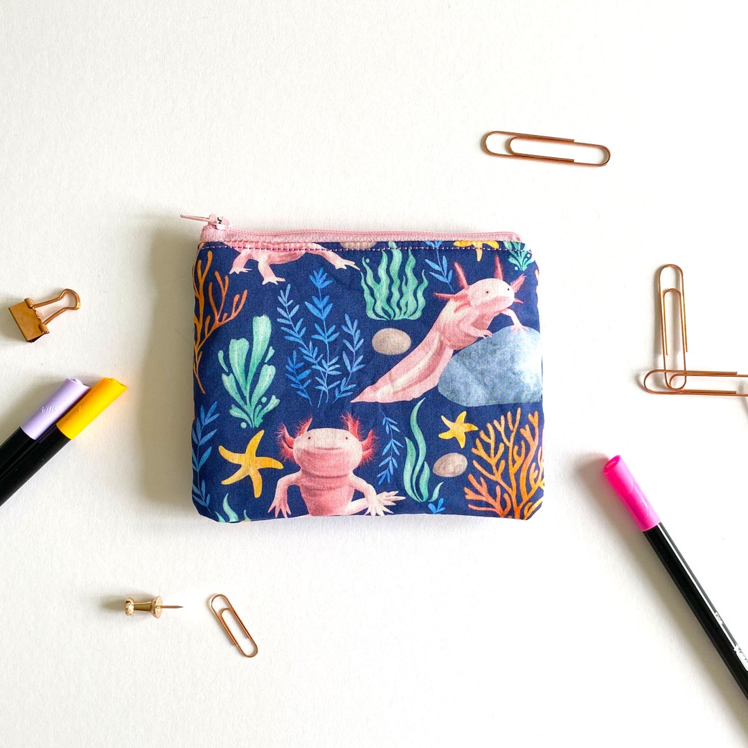 Axolotl Coin Purse, Axolotl Pouch, Coin Purse, Gift for Axolotl Lover ...