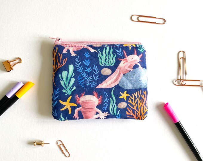 Axolotl Coin Purse, Axolotl Pouch, Coin Purse, Gift for Axolotl Lover ...