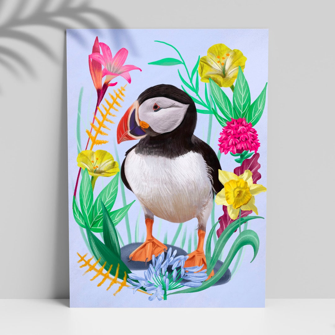 Puffin Art Print, Puffin Gifts, Bird Lover Gift, Teenage Girl Puffin ...