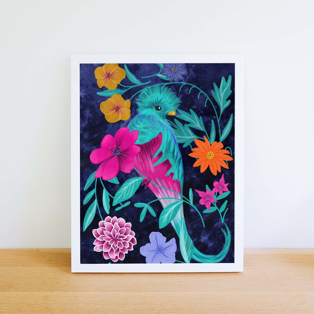 Quetzal Print, Resplendent Quetzal Art Print, Quetzal Wall Art ...
