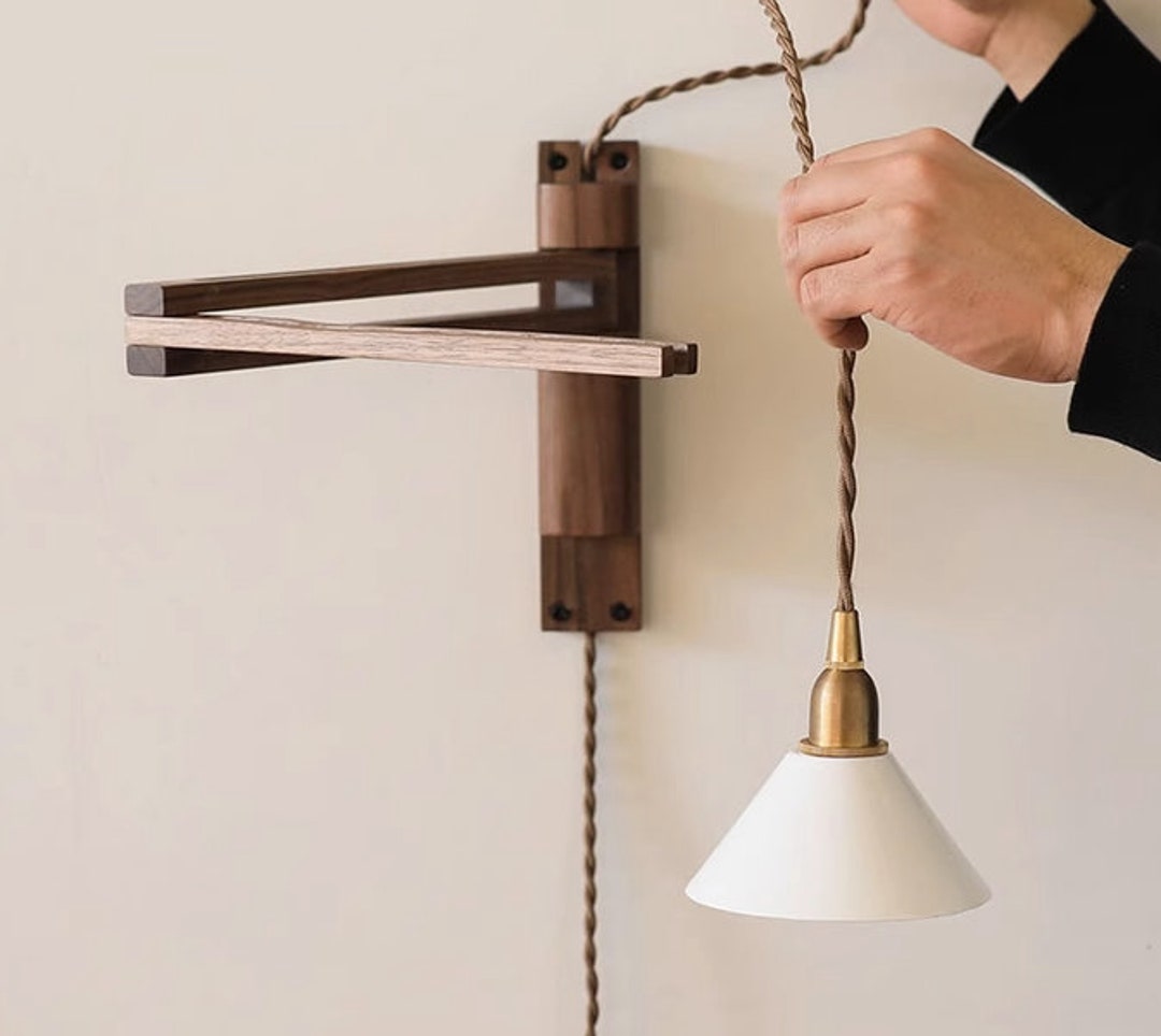 Retro Folding Walnut Wall Lamp, Japanese-style Bedside Lamp, Homestay ...
