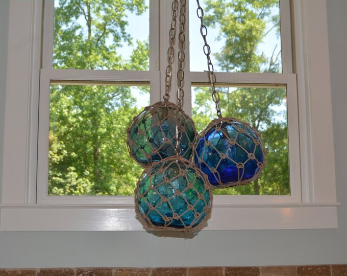 Glass Fishing Float Cluster Pendant Light - Etsy