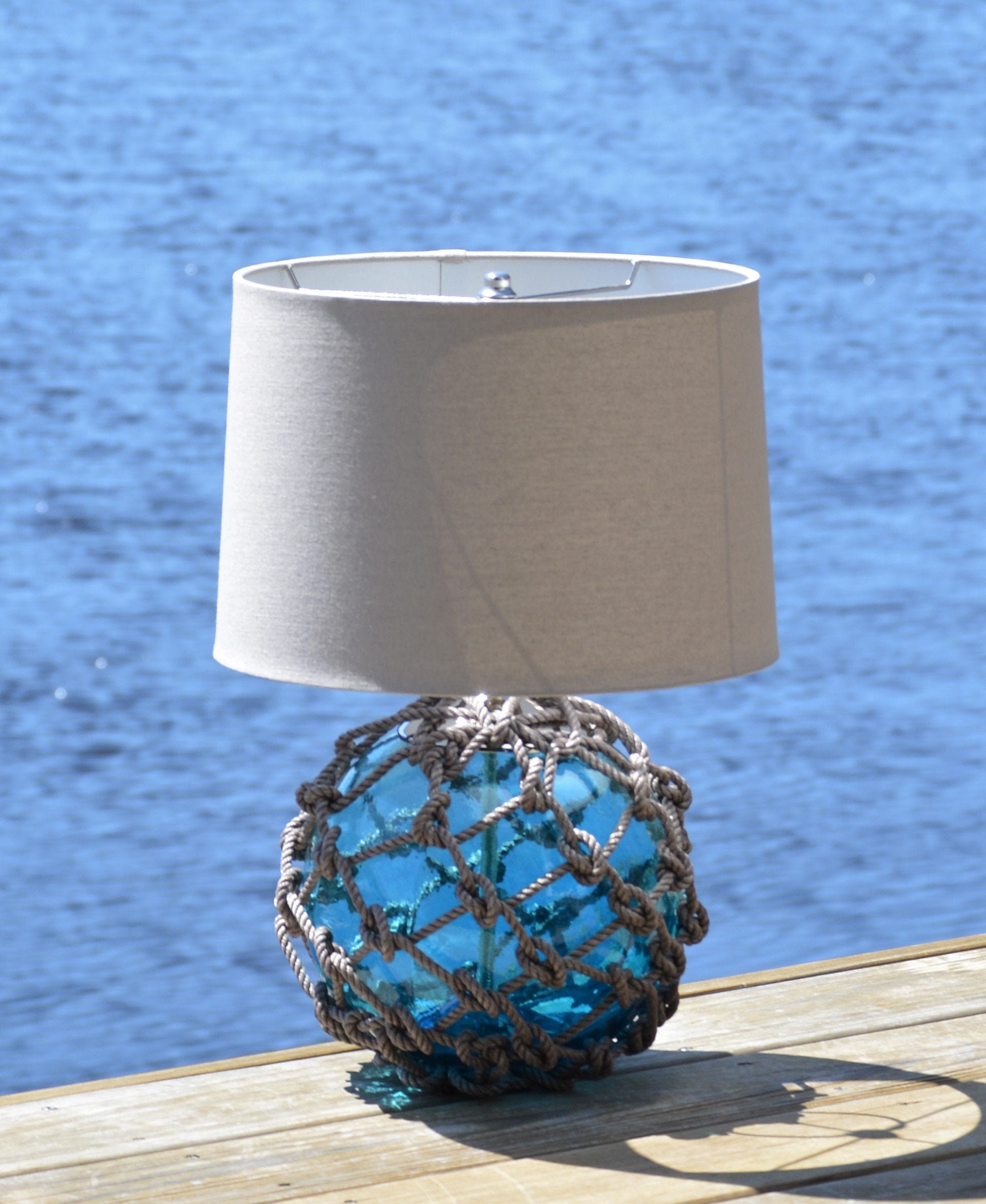 Glass Fishing Float Lamp Your Choice of Color - Etsy