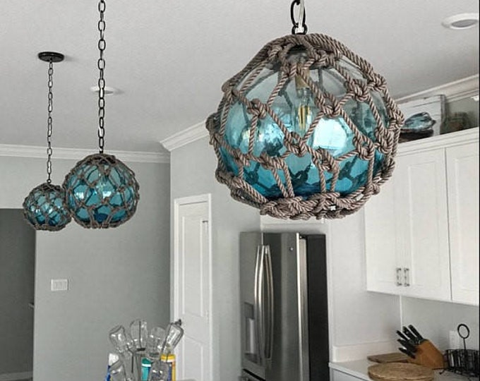 Glass Fishing Float Pendant Light - Etsy