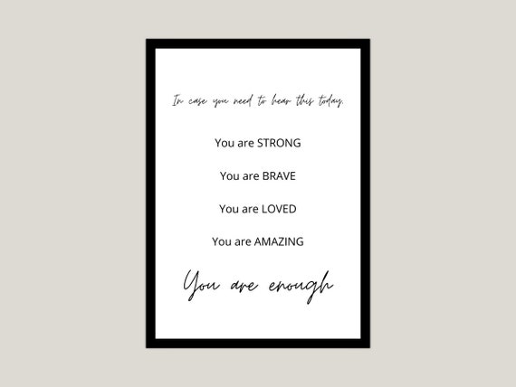 Digital Download Motivational You Are Brave Strong Loved | Etsy